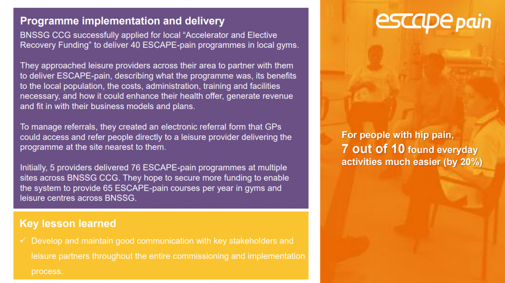 Case studies – ESCAPE-pain
