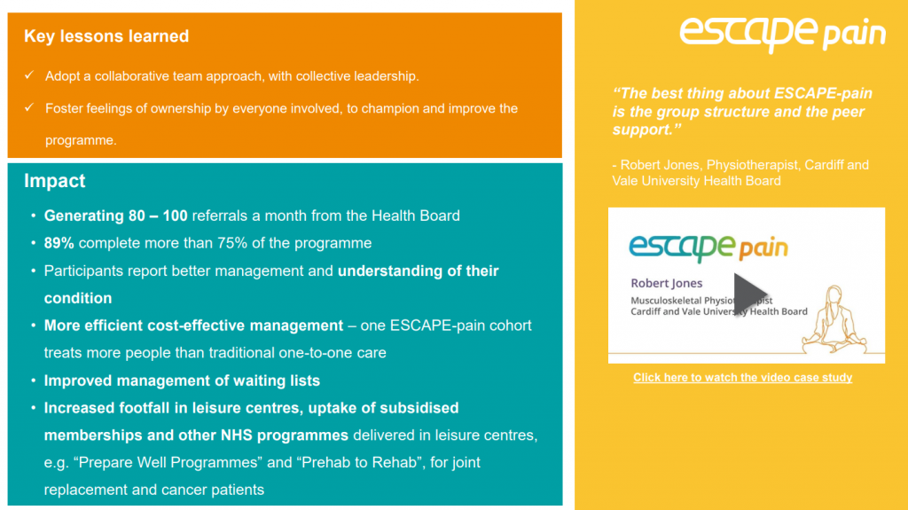 Case studies – ESCAPE-pain