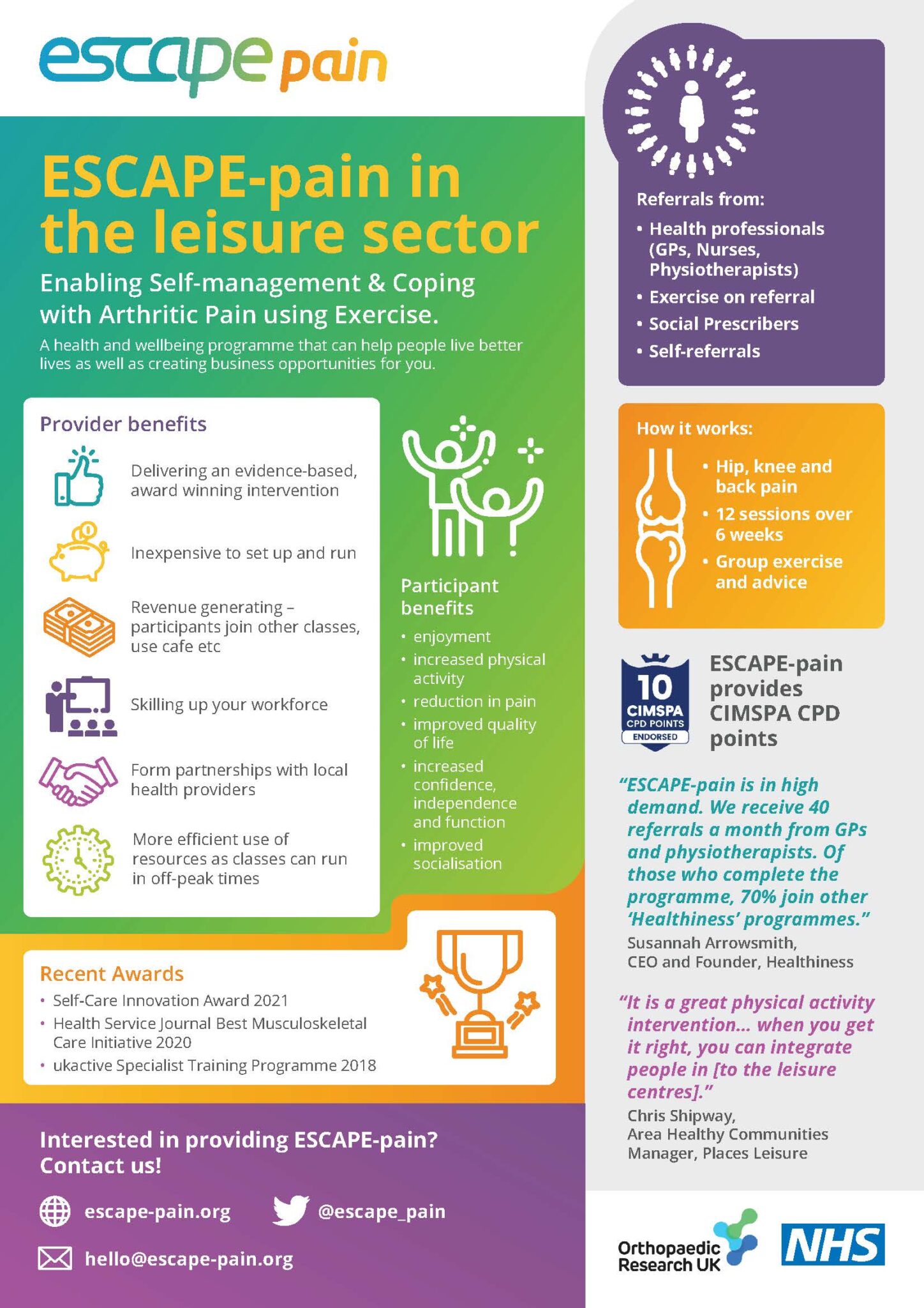 Providers – ESCAPE-pain